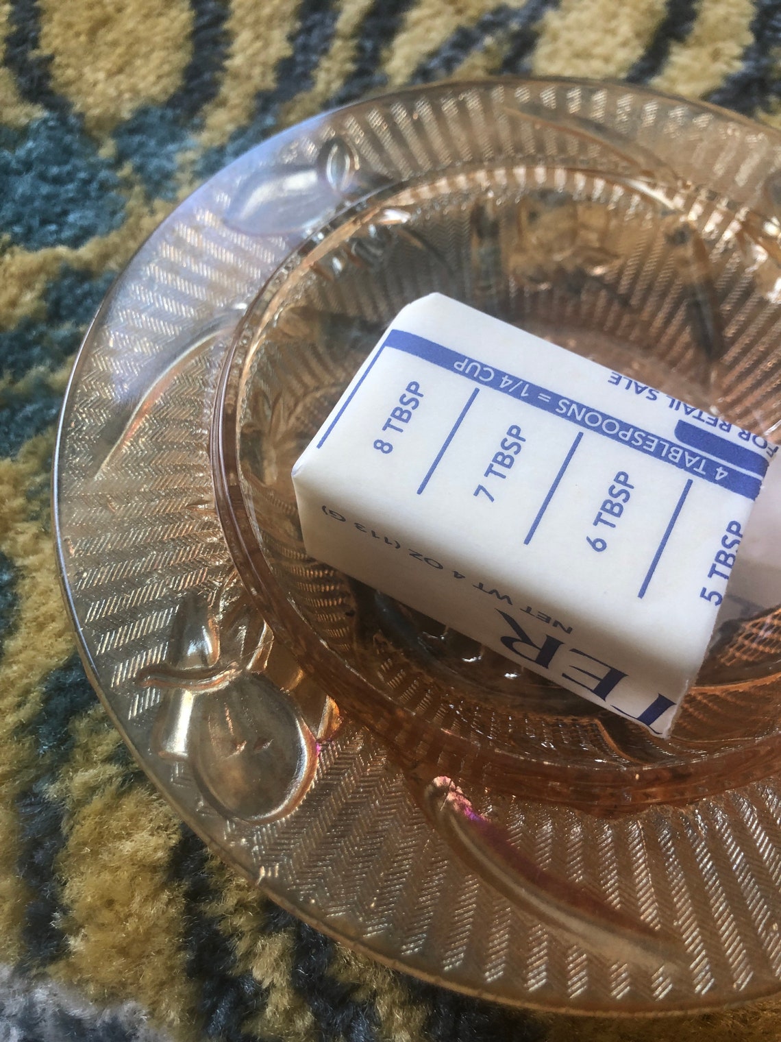 Marigold Carnival Glass Domed Butter Dish Iris & Herringbone | Etsy