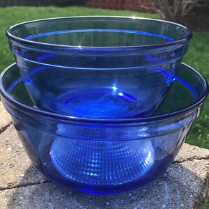 Anchor Hocking Cobalt Blue Mixing Bowl Set 2 - Etsy