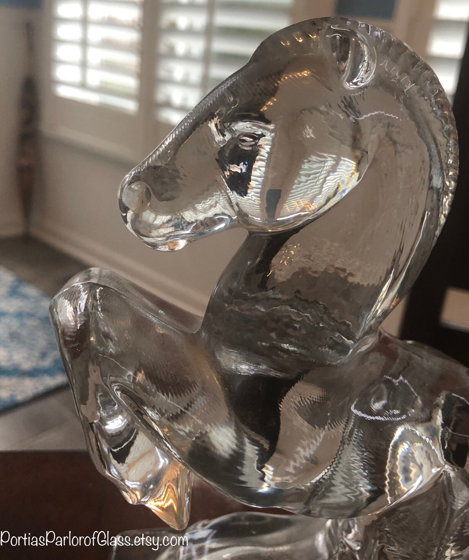 Vintage Smith Glass Rearing Horses Glass Bookends | Etsy
