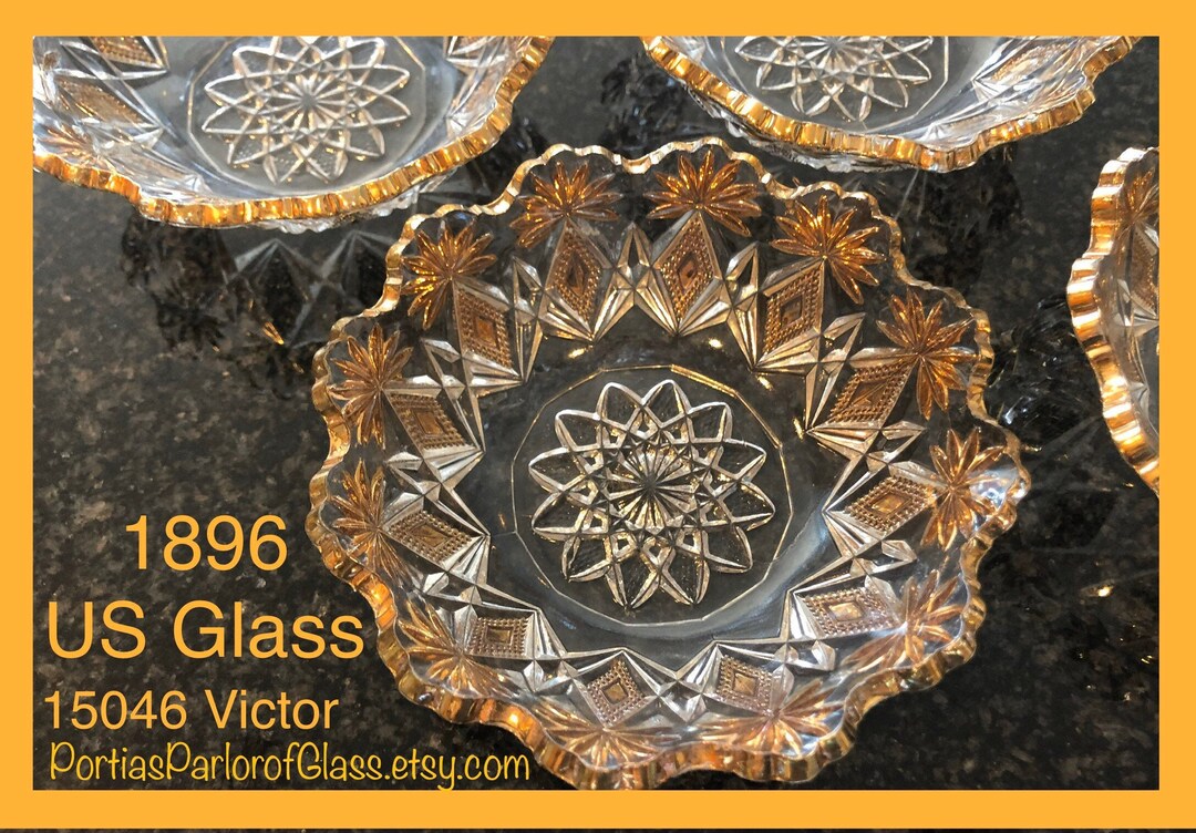 1896 EAPG US Glass Pattern 15046 Victor (shoshone) Set of Four (4 ...