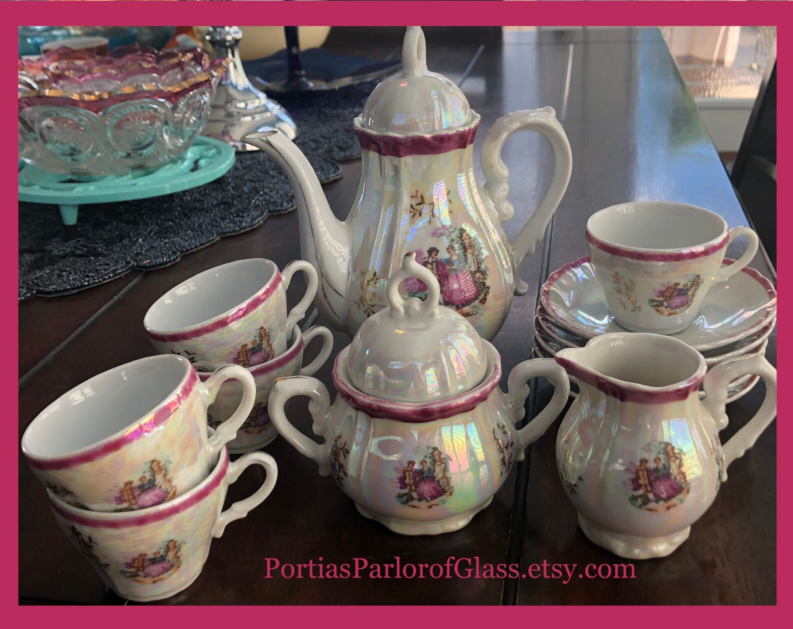 Vintage Lusterware Tea Set for Five - Etsy
