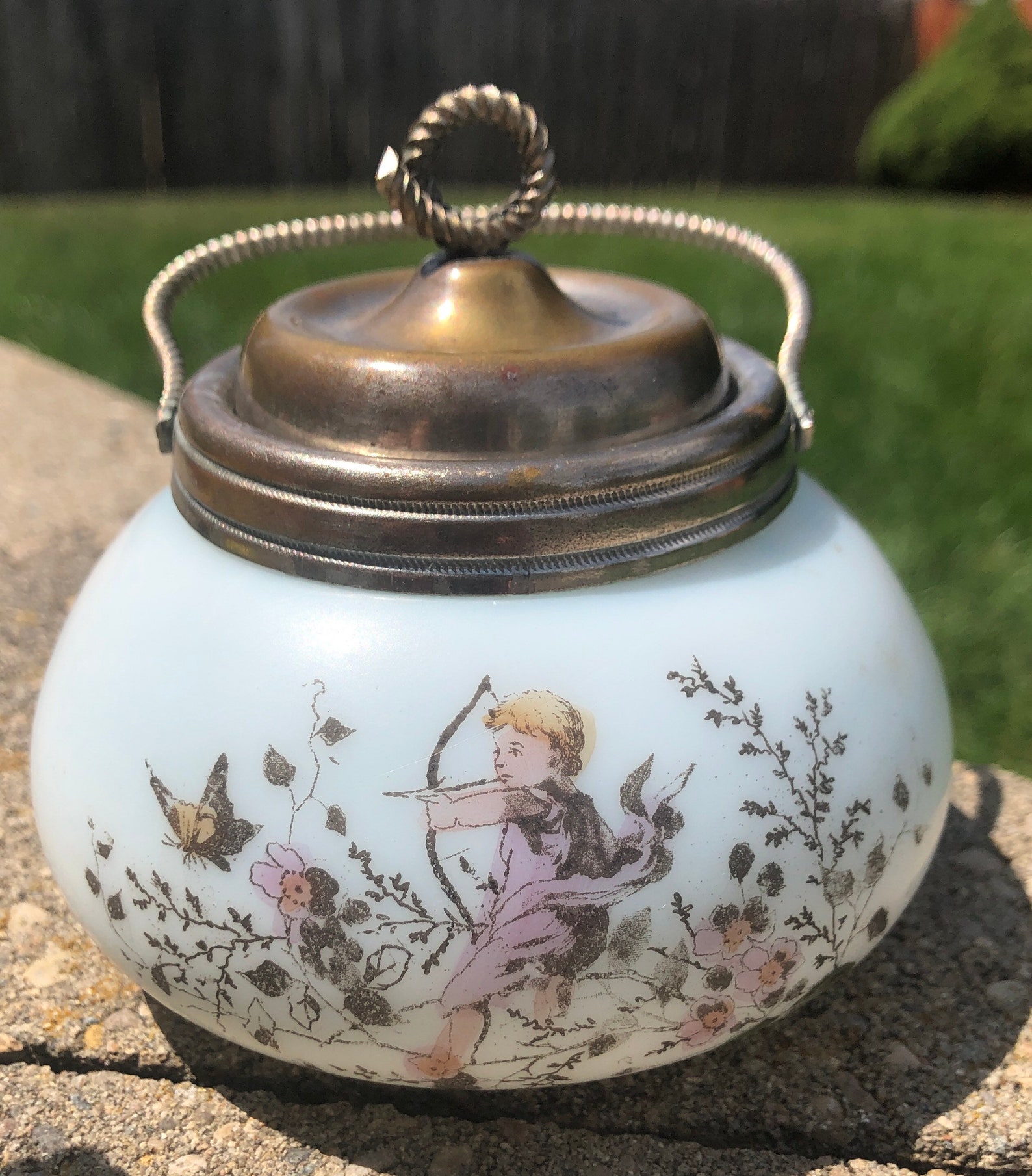 CF Monroe/mt. Washington “cupid”opaline Glass Creamer & Sugar Bowl - Etsy