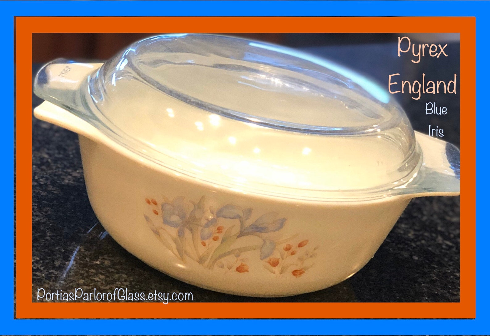 Pyrex England/ Corelle Blue Iris (shadow Iris) Milk Glass - Etsy