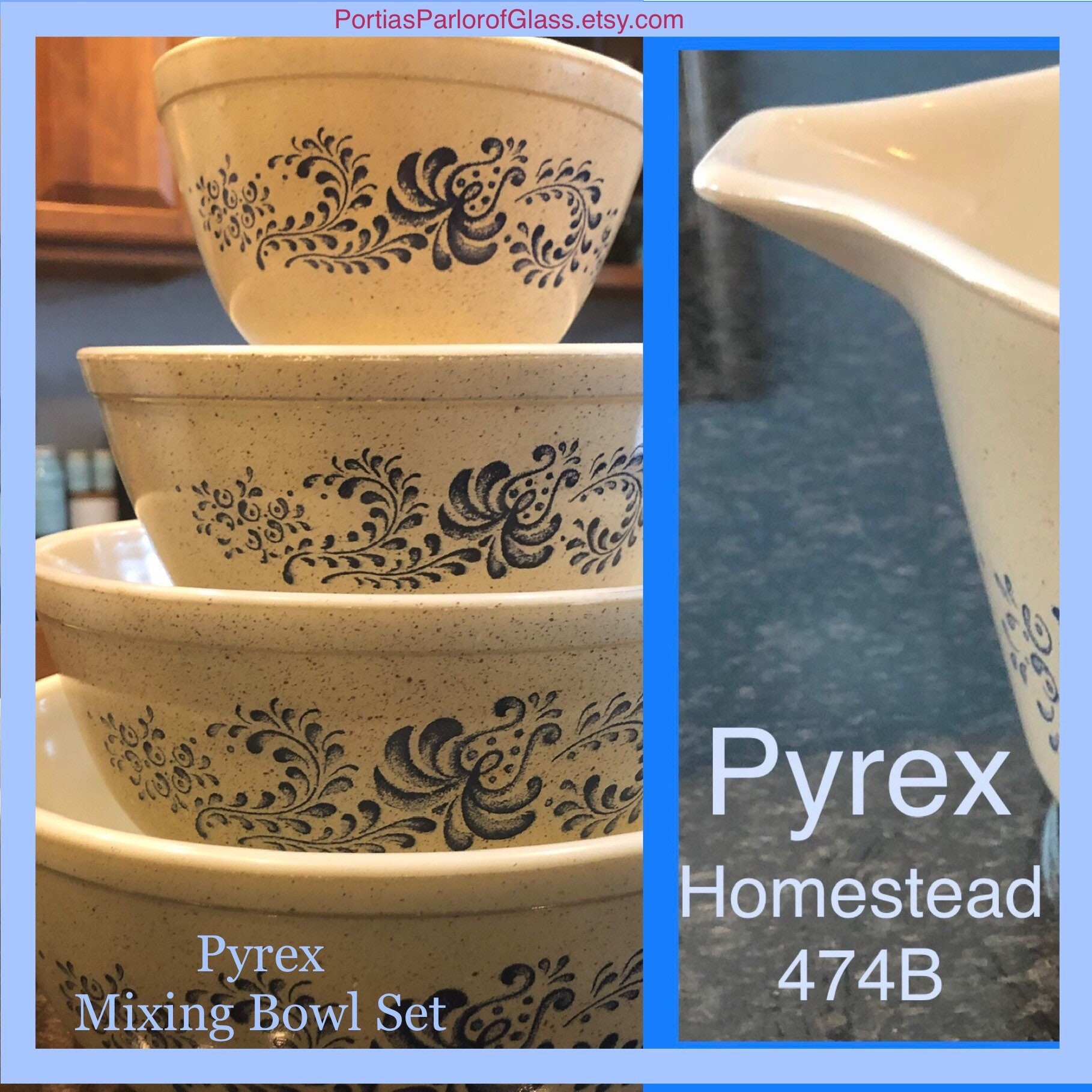1970s Pyrex Homestead Bowls & Dishes - Etsy