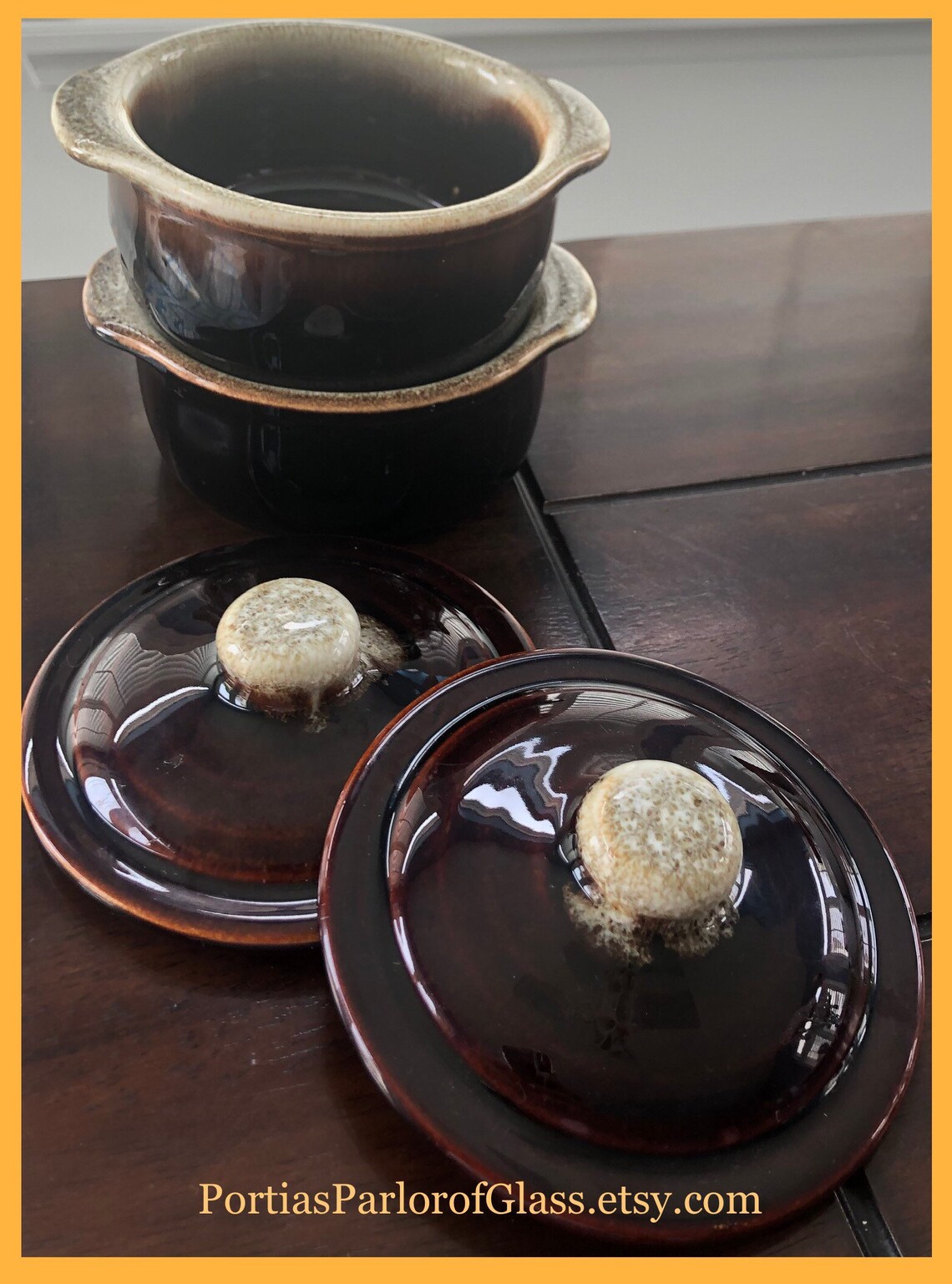 Two 2 Vintage Brown Drip Bean Crocks - Etsy