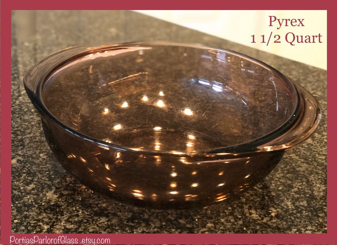 Pyrex Cranberry Glass 1.5 Qt. Handled Bowl - Etsy