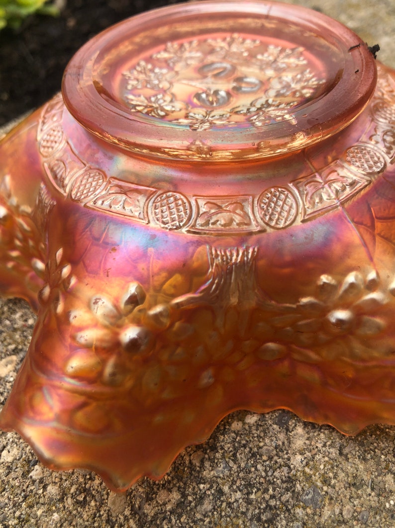 1914 Fenton cherry Chain Marigold Carnival Glass 6 Berry - Etsy