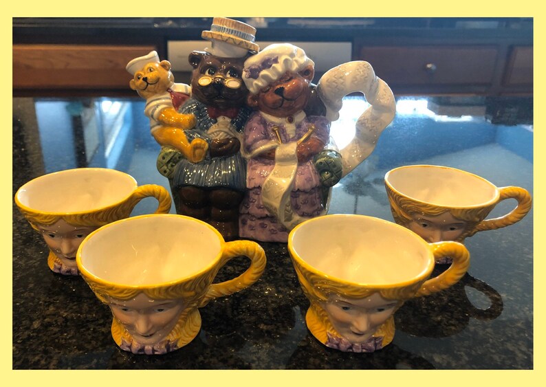 Studio 56 Storybook Complete Set Three Bears Teapot & 4 | Etsy