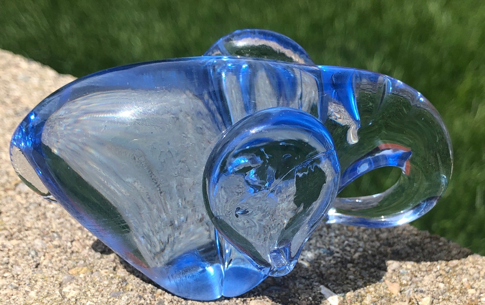 Vintage Blue Glass Elephant Paperweight | Etsy