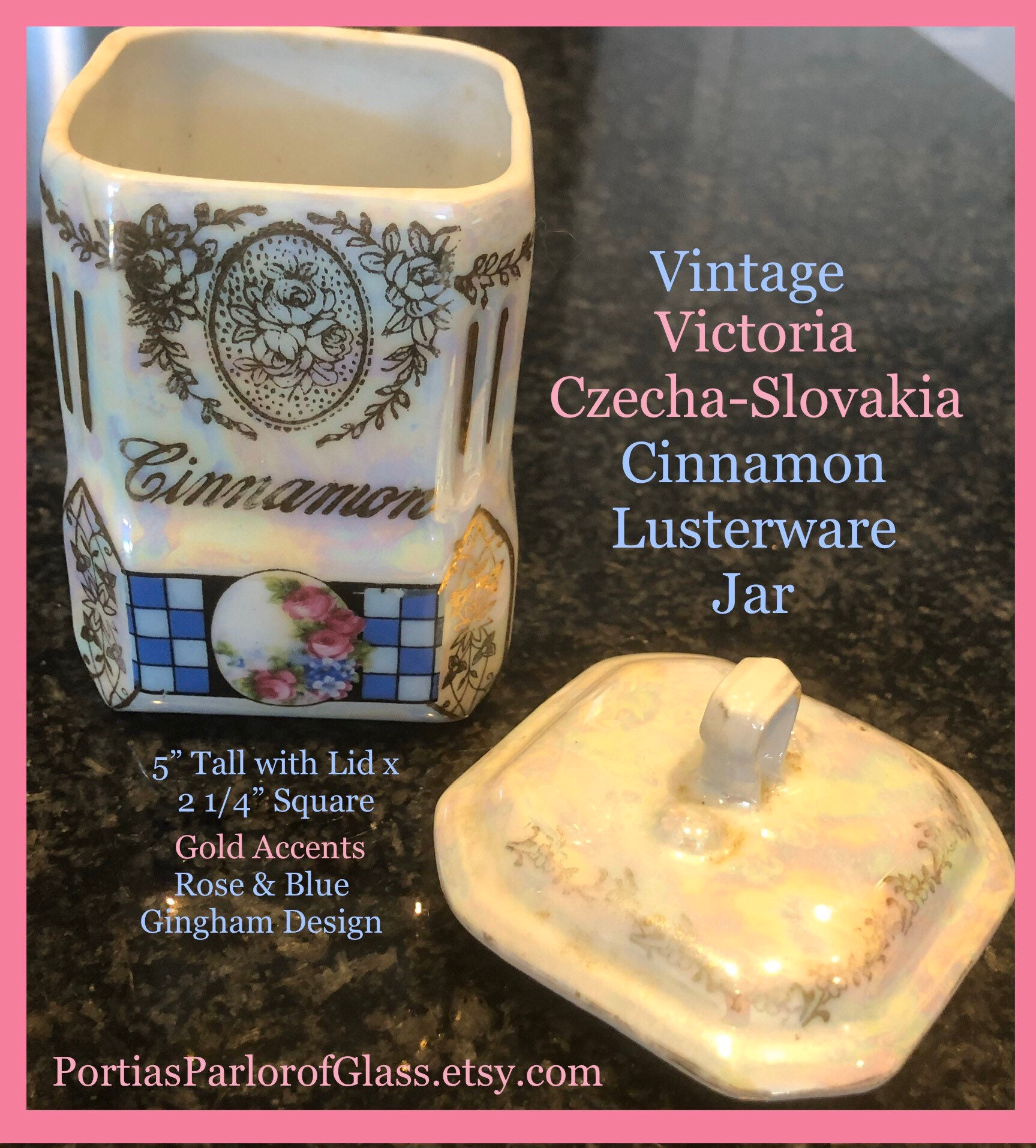 Vintage Victoria Czecha-slovakia Cinnamon Lusterware Jar - Etsy