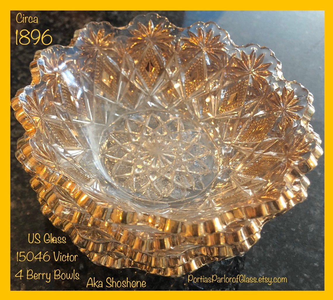 1896 EAPG US Glass Pattern 15046 Victor shoshone Set of Four - Etsy