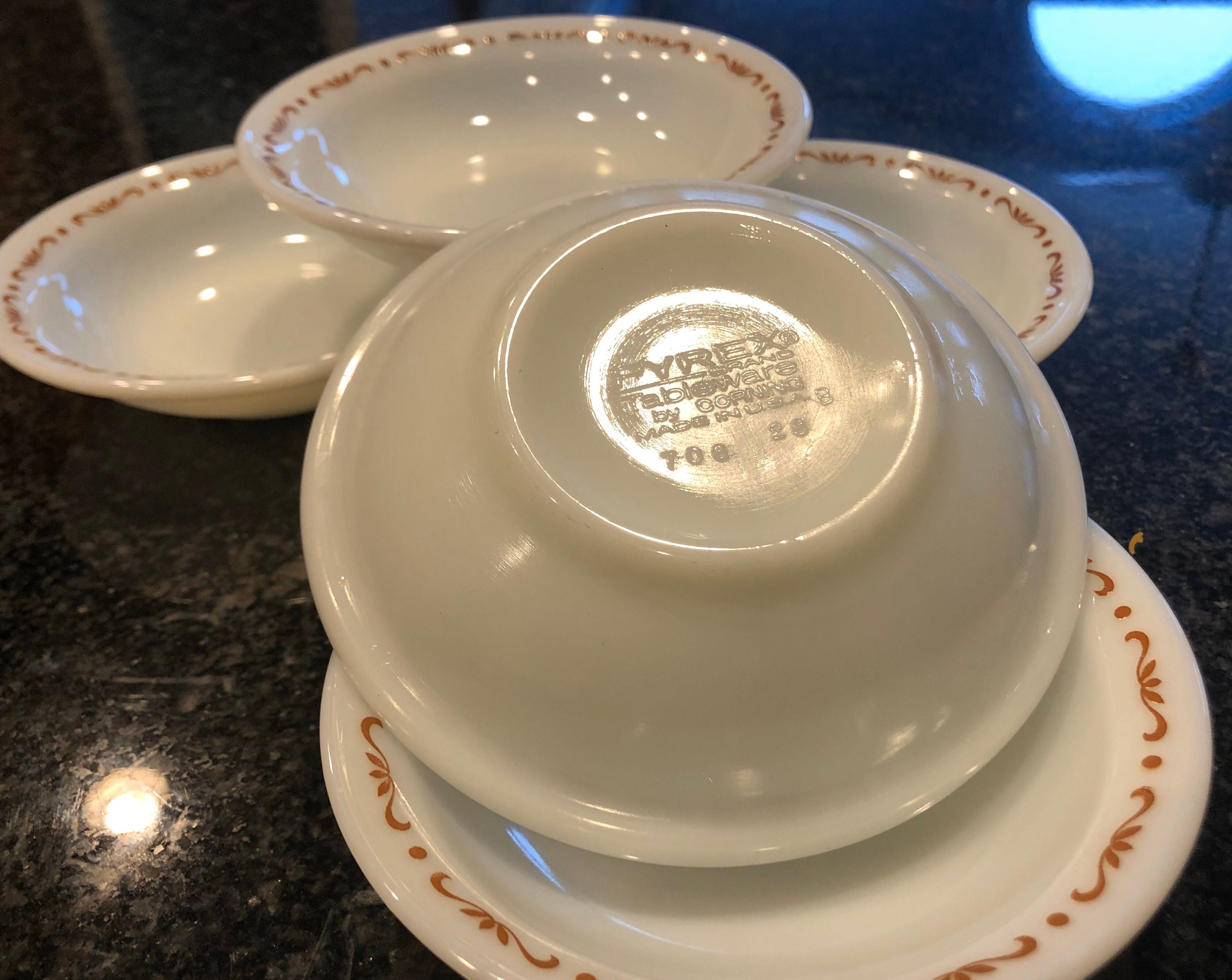 Pyrex Copper Filigree half Pattern Berry Bowls 706 Set of - Etsy