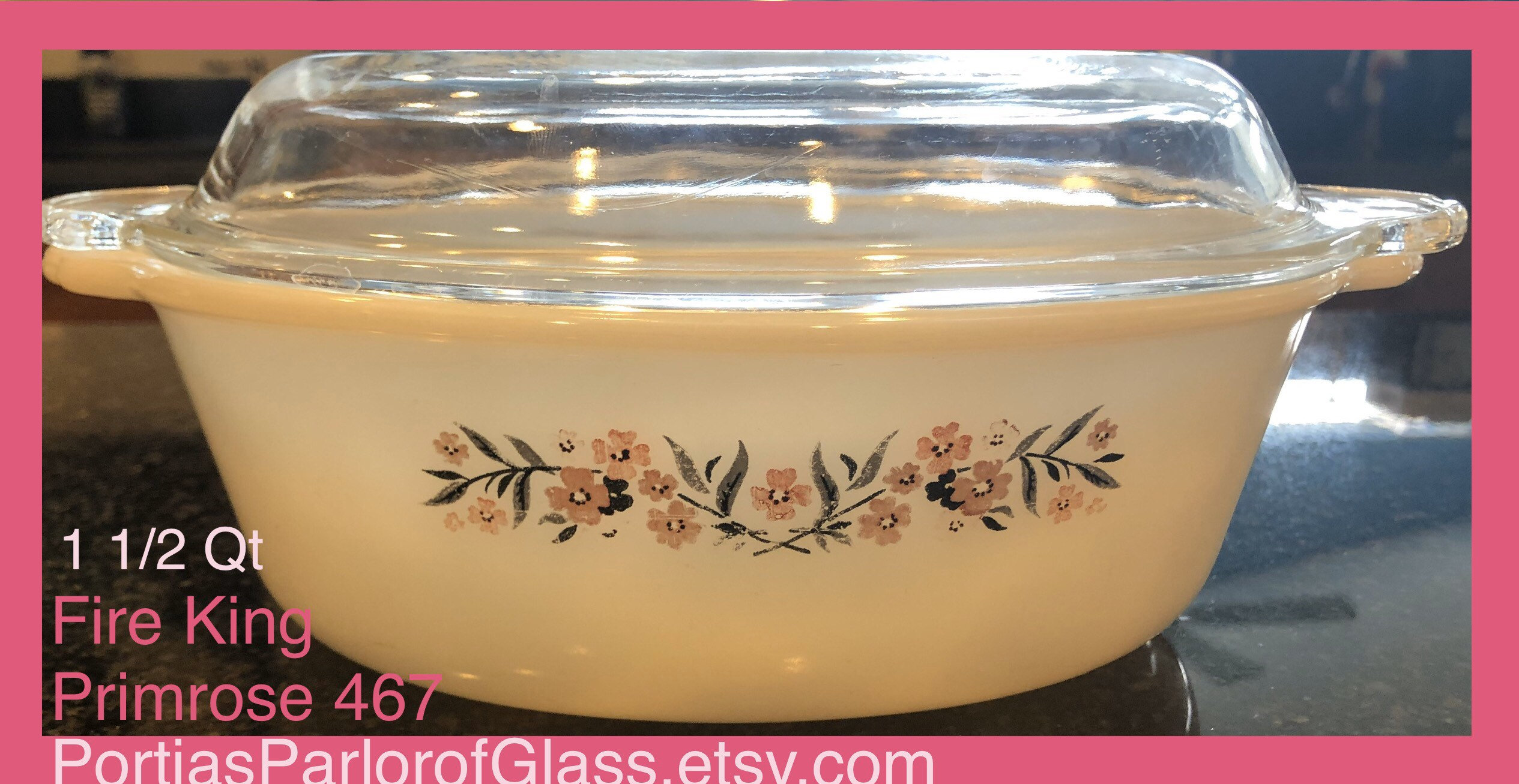 1960s Fire King Primrose Casserole Bowl & Lid 467 - Etsy