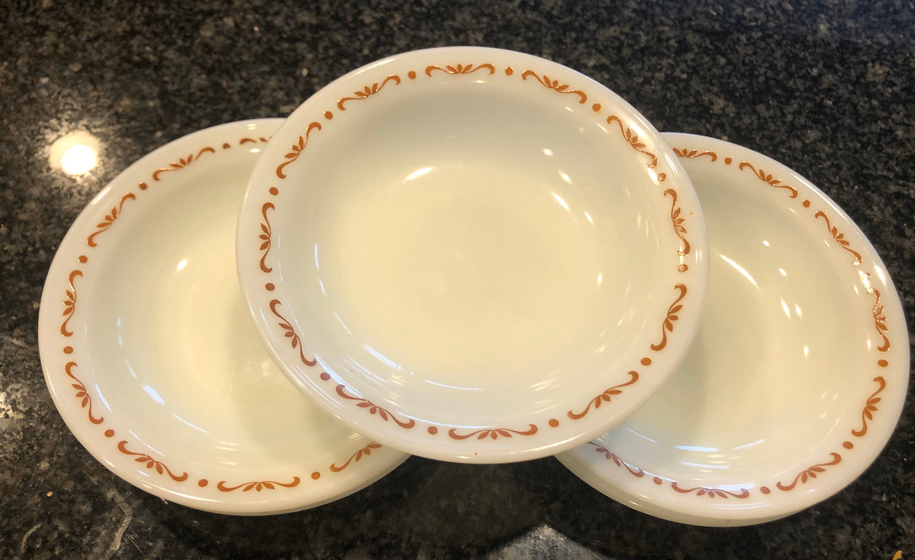 Pyrex Copper Filigree half Pattern Berry Bowls 706 Set of - Etsy