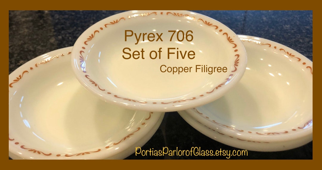 Pyrex Copper Filigree (half Pattern) Berry Bowls #706 Set of Five - Etsy
