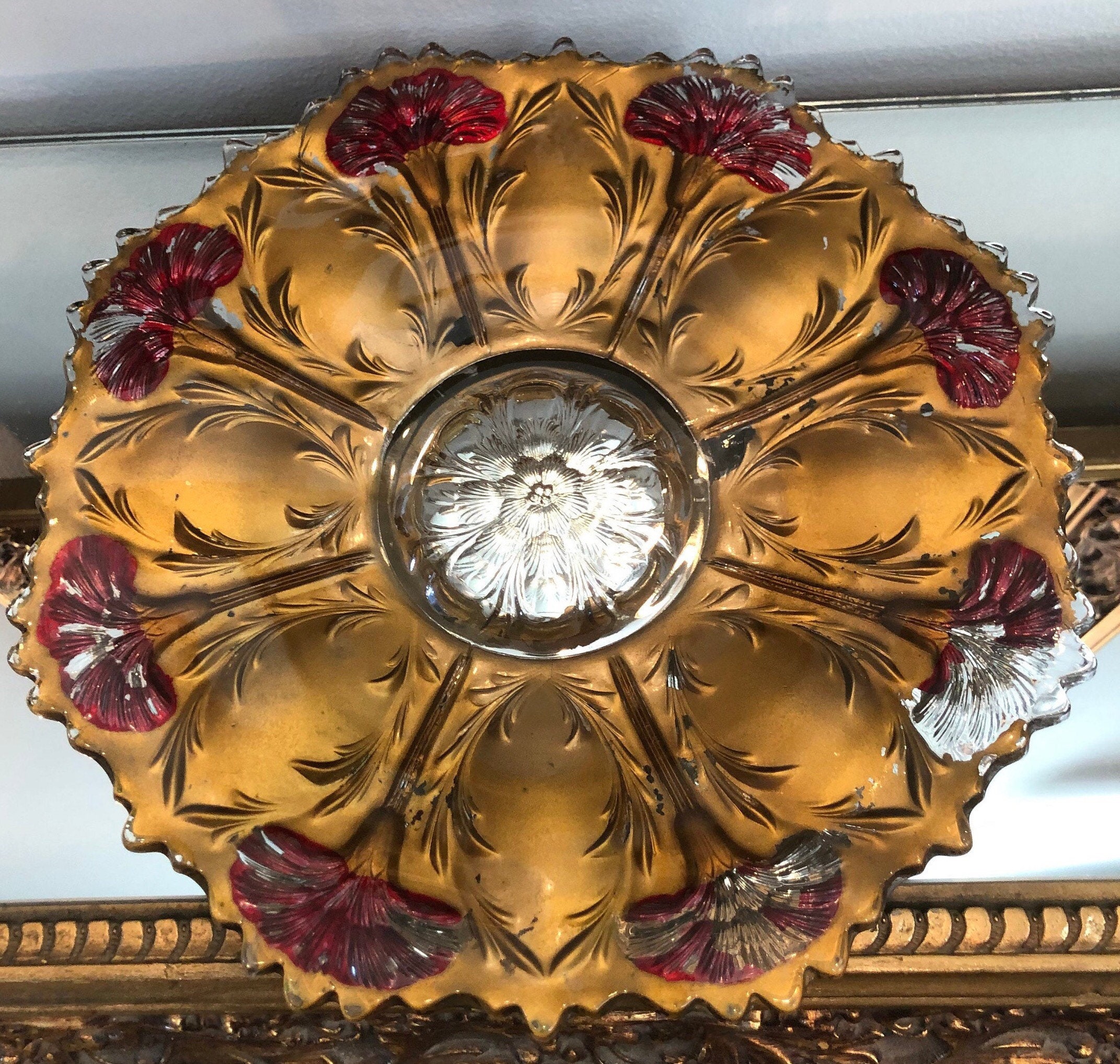 Vintage 9 Goofus Glass Plate EAPG - Etsy