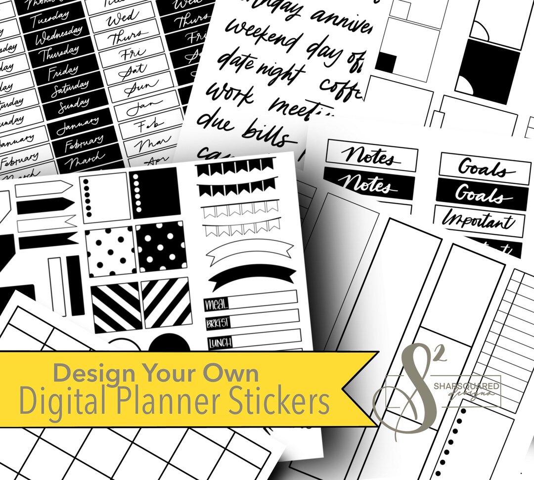 Design Your Own Planner Template Stickers, Build Your Own Digital Page ...