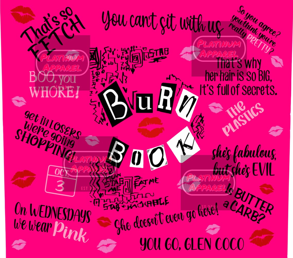 Burn Book Mean Girls So Fetch Digital Download Straight And Etsy