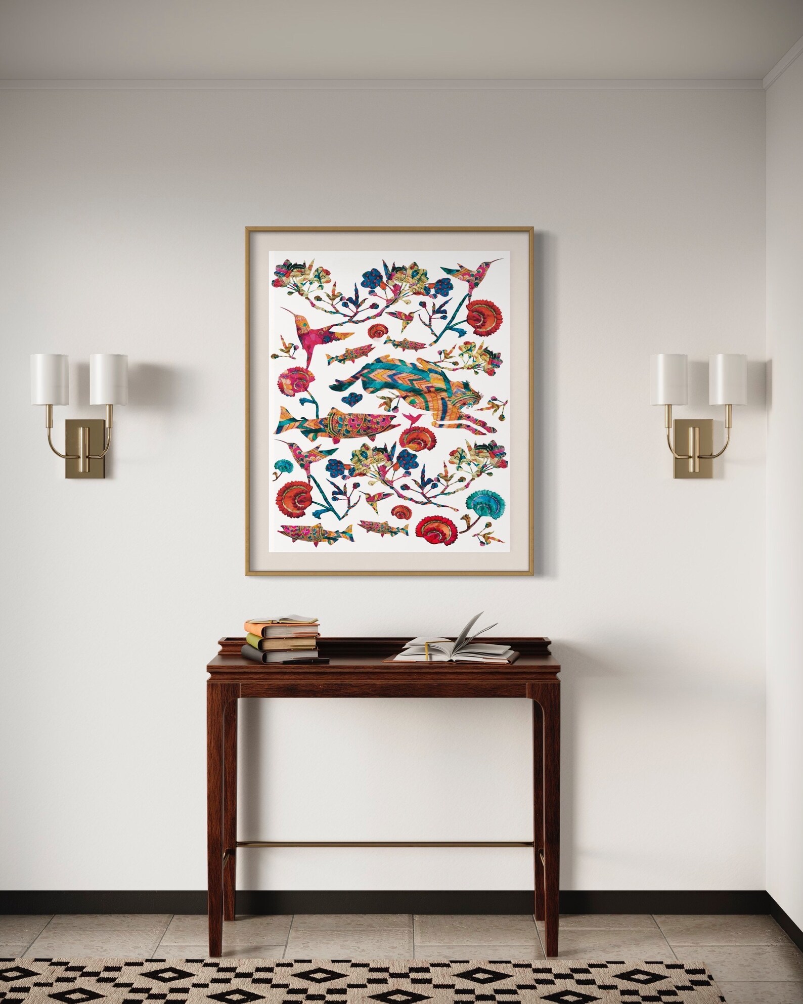 The Forest - Deconstructed Phulkari Giclee Print - Etsy