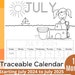 Kids Calendar With Traceable Numbers, School Year Calendar 2023 2024 ...
