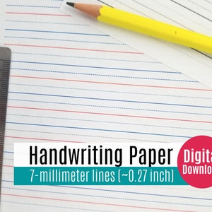 Printable Lined Paper Template for Teens and Adults - Red & Blue Lines ...