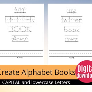 Outlined Alphabet Uppercase and Lowercase Letters for Preschool and ...