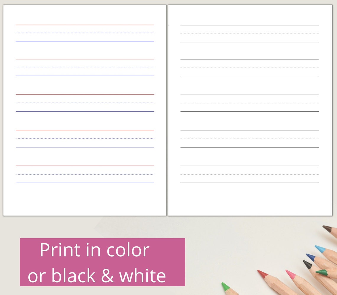 Kindergarten Lined Paper Printable Handwriting Paper Story Writing ...