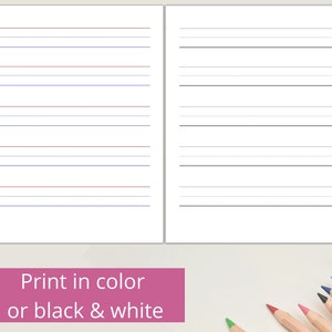 Kindergarten Lined Paper Printable - Handwriting Paper - Story Writing ...