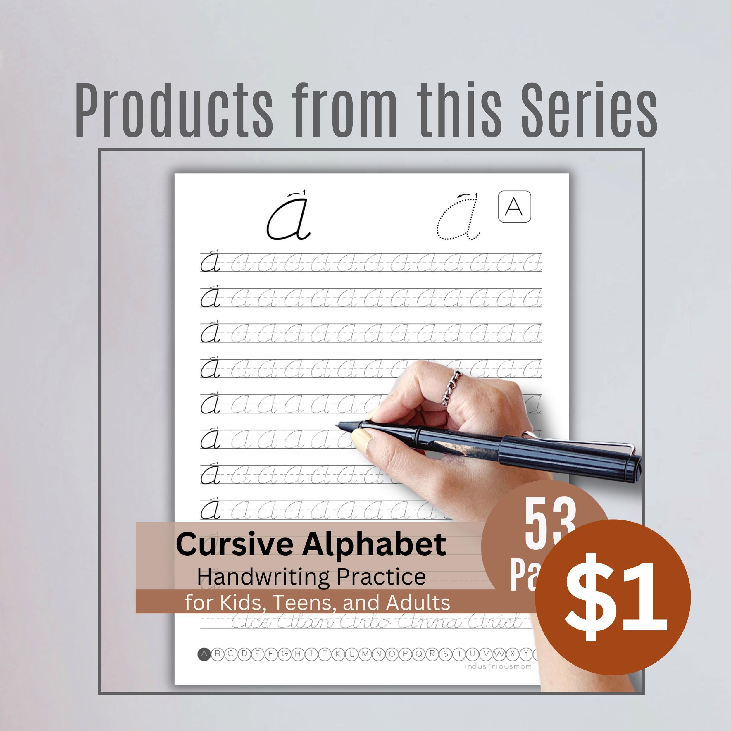 Learning Cursive Letter Connectors Practice – 27 Pages Printable PDF ...
