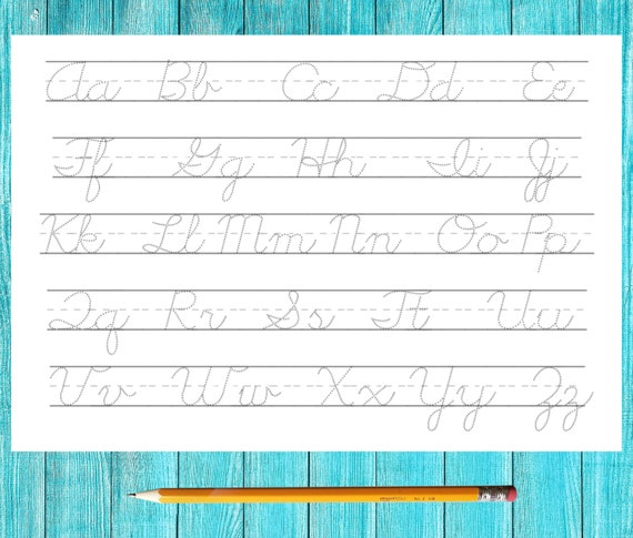 Cursive Letters Alphabet Tracing Pages Printable Learning to | Etsy