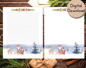 Christmas Stationery Printable Writing Paper With Fireplace | Etsy
