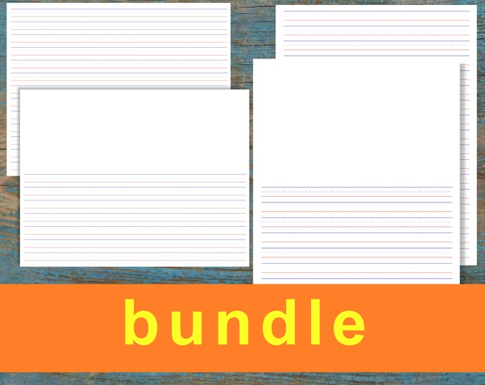 2 Printable Lined Handwriting Paper Red Bottom, Blue Top, Writing ...