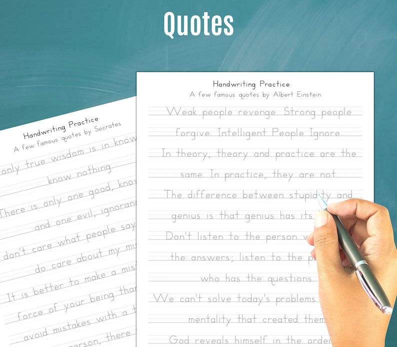 Neat Handwriting Practice Sheet for Teens and Adults Printable US ...