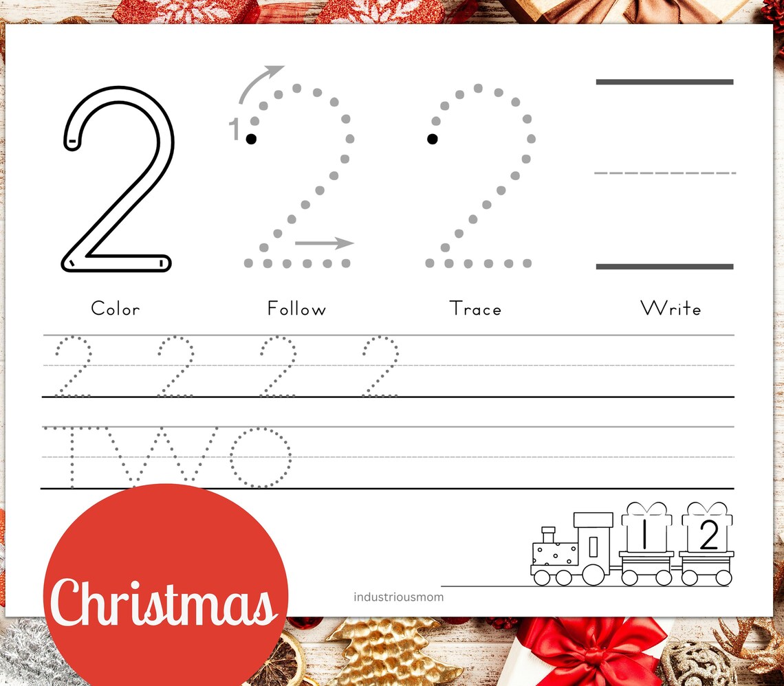 Printable Christmas-inspired Worksheets With Tracing Numbers 1 to 10 ...