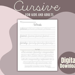 Cursive Tracing Worksheets: Days, Months, Common Words and Fun Facts ...
