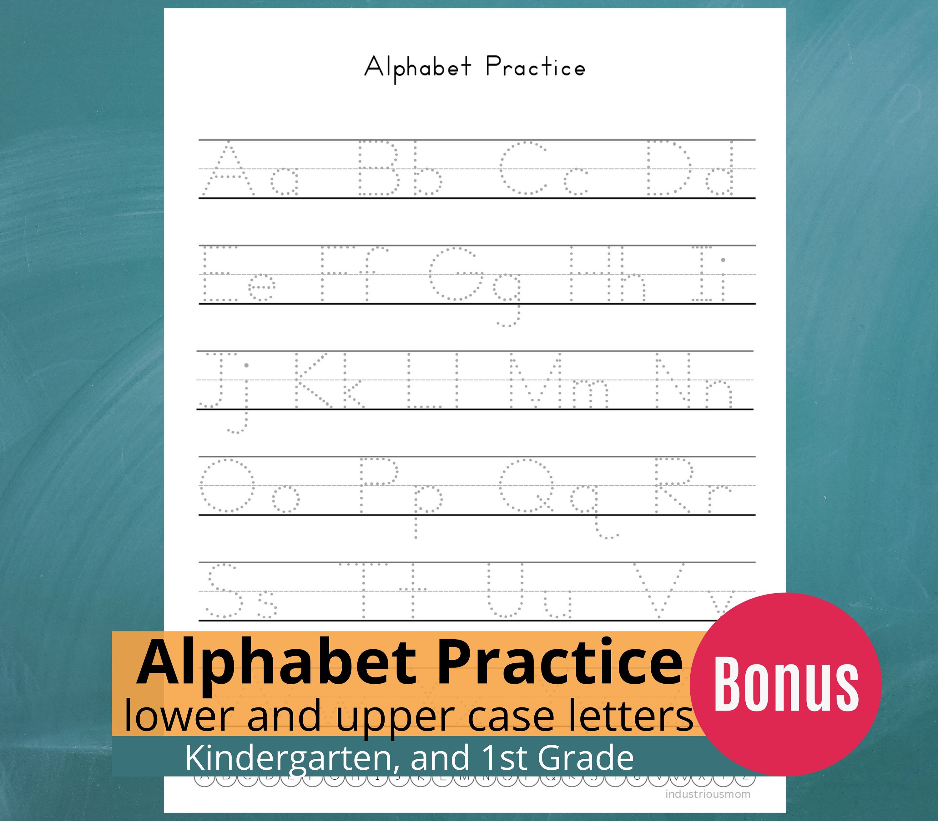 Kindergarten Alphabet Tracing Pages Upper and Lower Case Letters ...