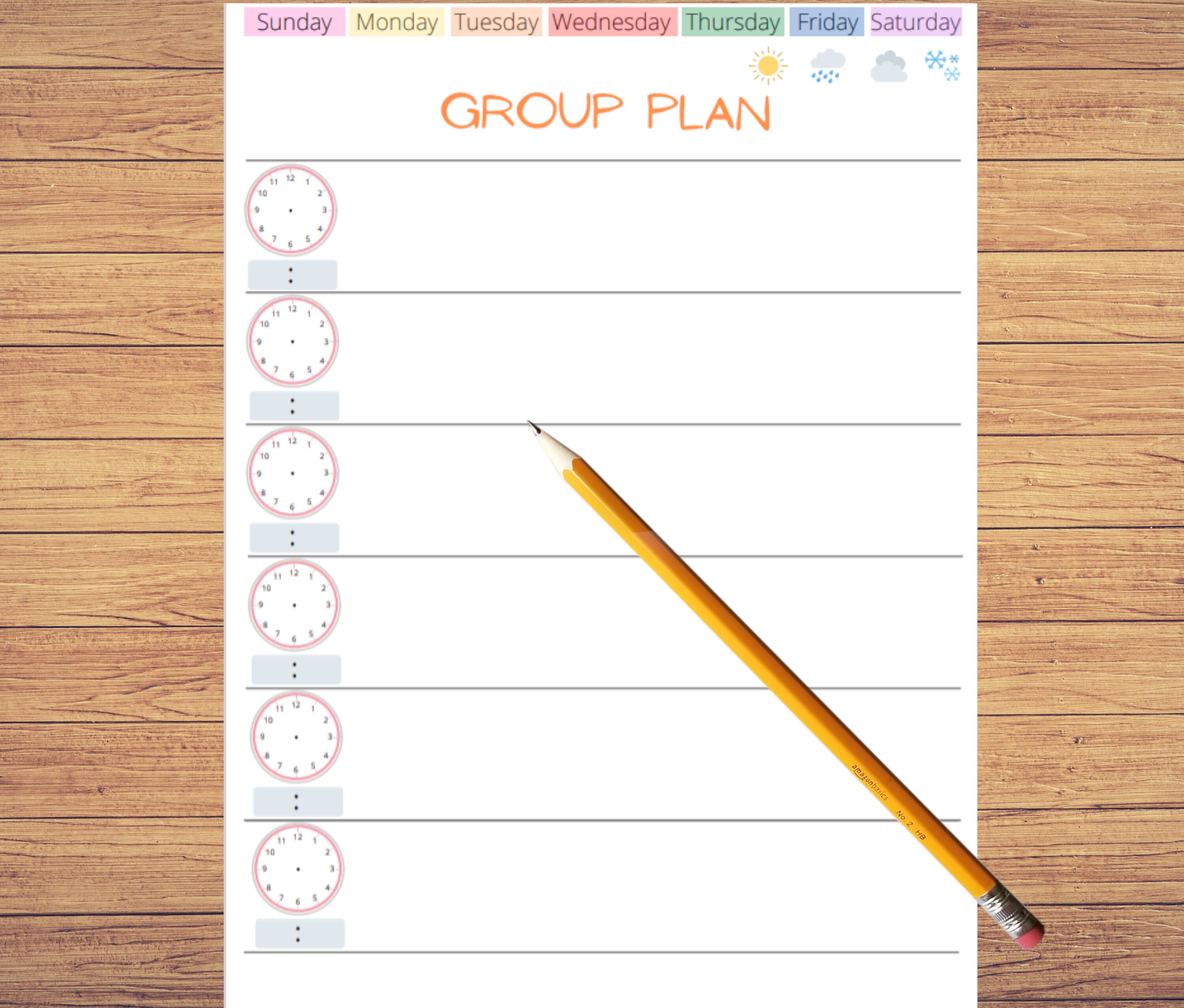 Printable Educational Daily Kids Schedule for Learning Clock and ...