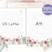 Printable Spring Flower Meadow Stationery, Lined and Unlined Paper, US ...