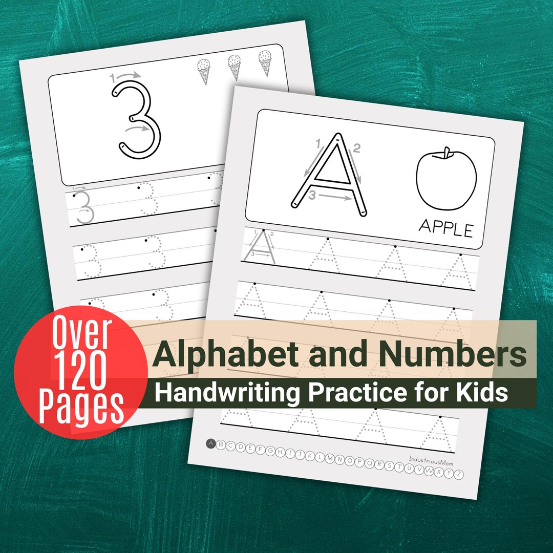 Alphabet & Number Tracing Worksheets – Handwriting Practice (digital ...