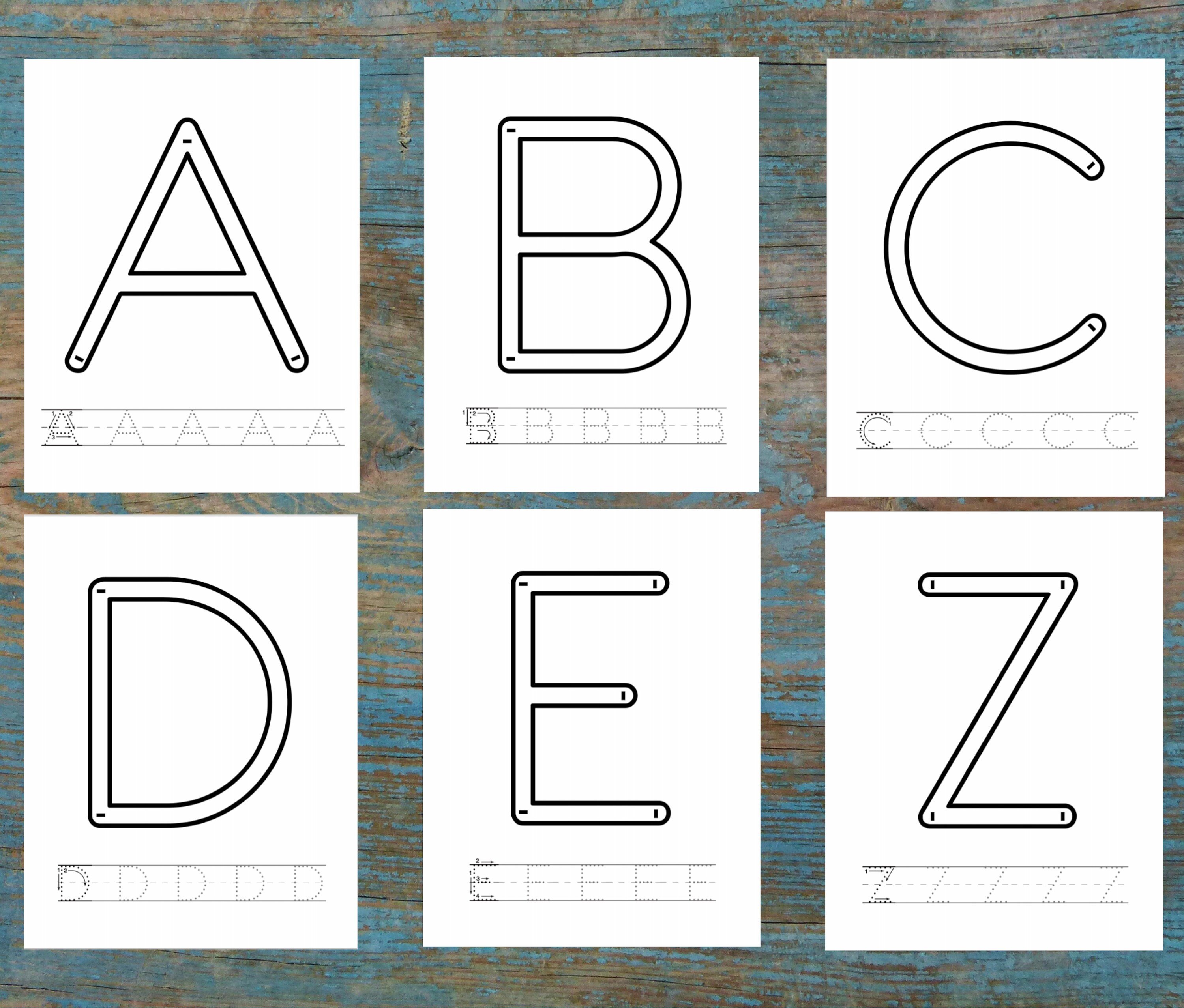 Uppercase Alphabet Tracing Letters and Number Tracing Pages - Outlined ...