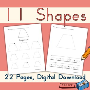 Preschool 2D Shape Tracing Worksheets - Printable Homeschool Bundle ...