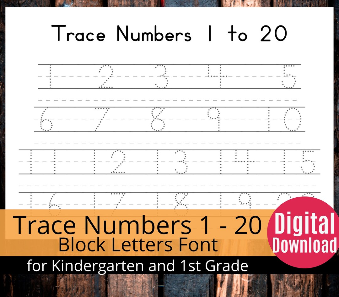 Traceable Print Numbers 1 to 20 Tracing Pages -learning to Write ...