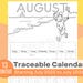 Printable Kids Calendar 2025/2026 – Monthly Tracing Calendar for ...