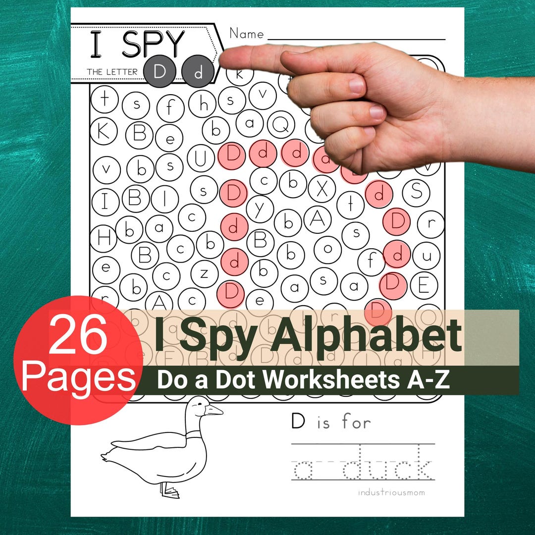 I Spy Alphabet Dot Marker Worksheets – A-Z Find the Letter Activity PDF ...