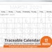 Printable Kids Monthly Calendar for 2024 With Dotted Numbers to Trace ...