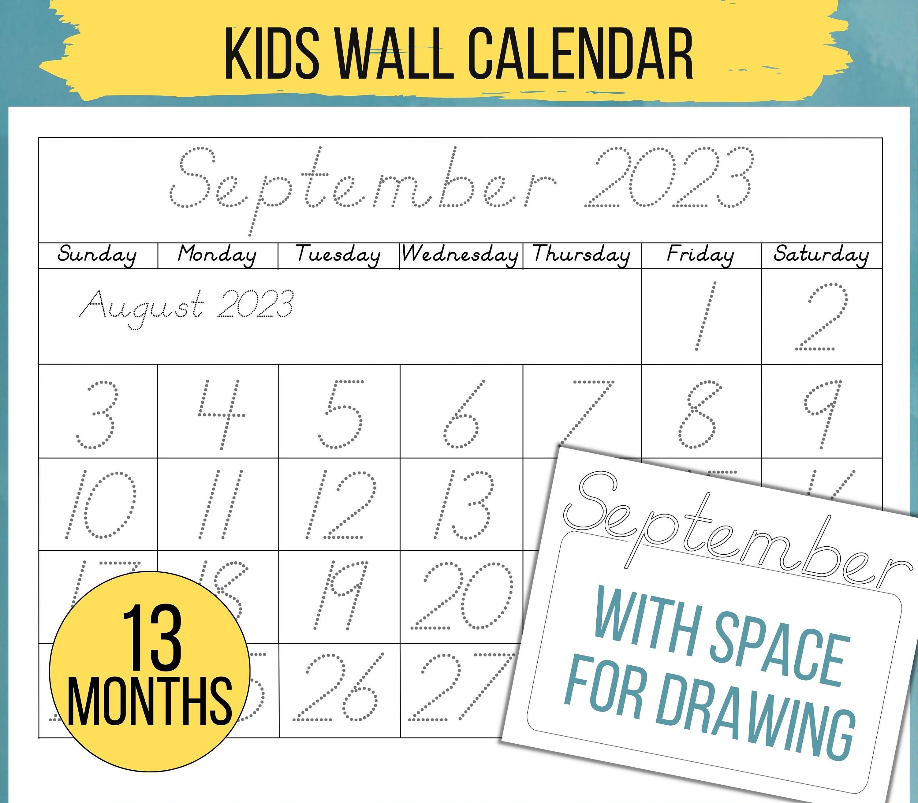 Kid Wall Calendar at Mary Bevis blog