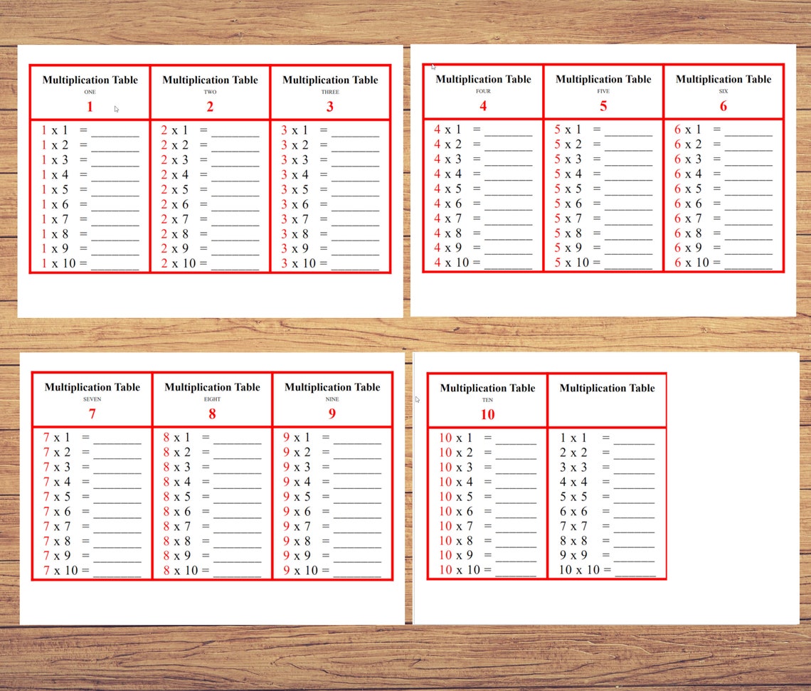 Multiplication Tables - Montessori Math, Printable Problem Cards ...