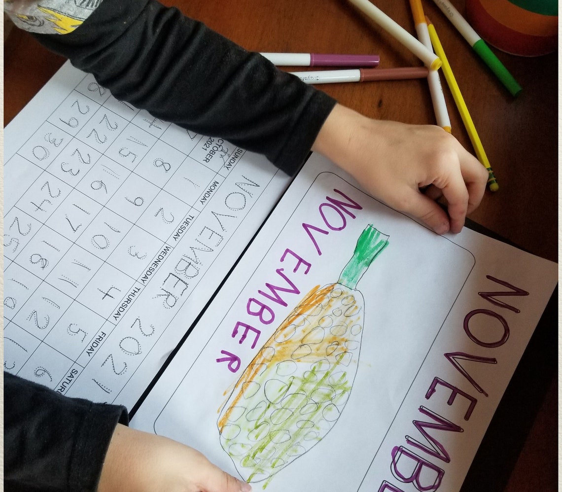 Educational Printable Kids Calendar for the School Year 2024-2025 With ...