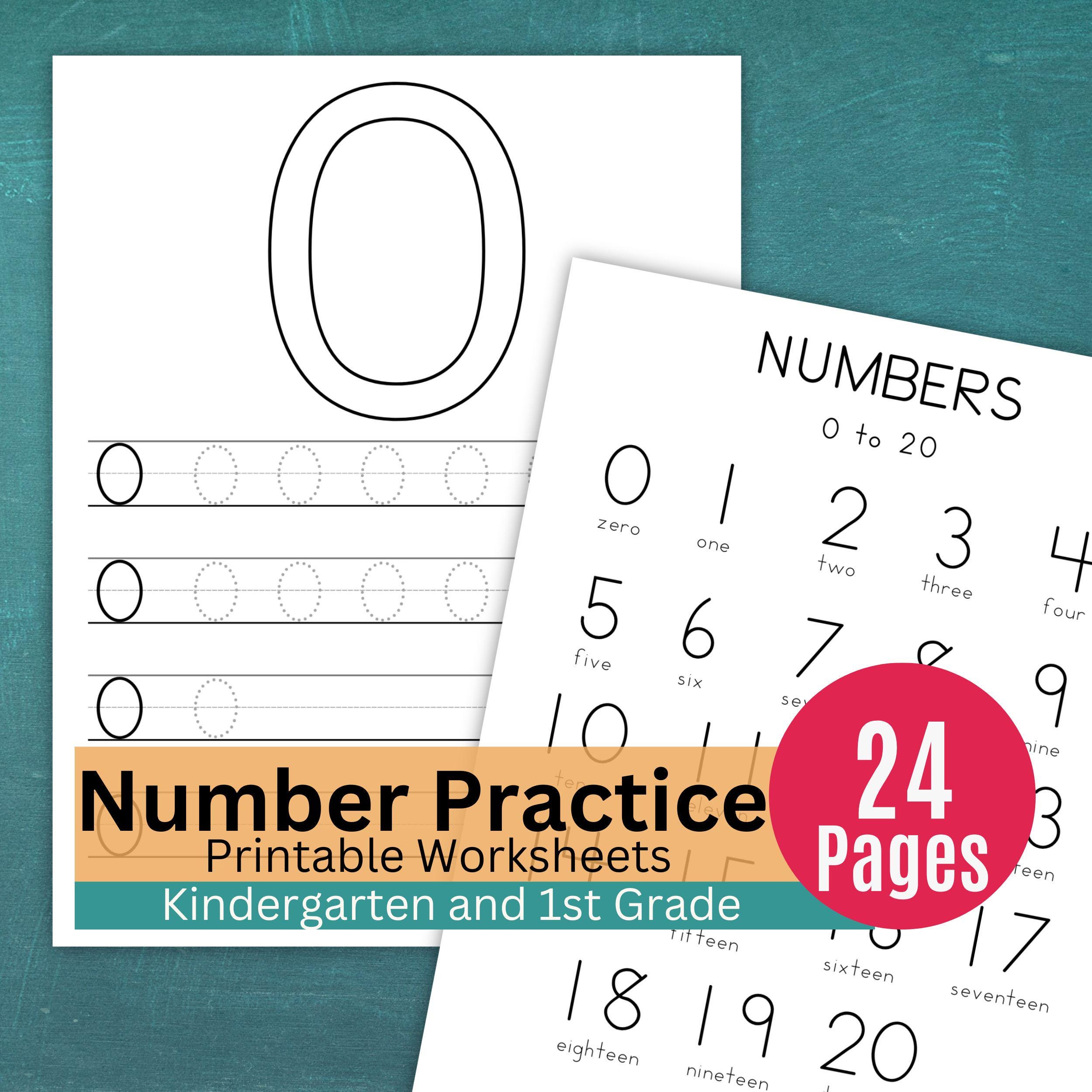 Number Tracing Worksheets 0-20 With Posters | Preschool, Kindergarten ...