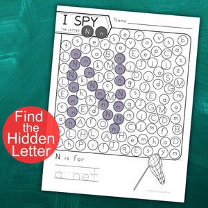 I Spy Alphabet Dot Marker Worksheets – A-Z Find the Letter Activity PDF ...